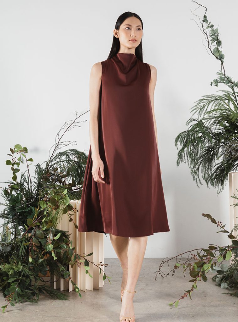 Drape-Neck Tent Dress - THE FORM