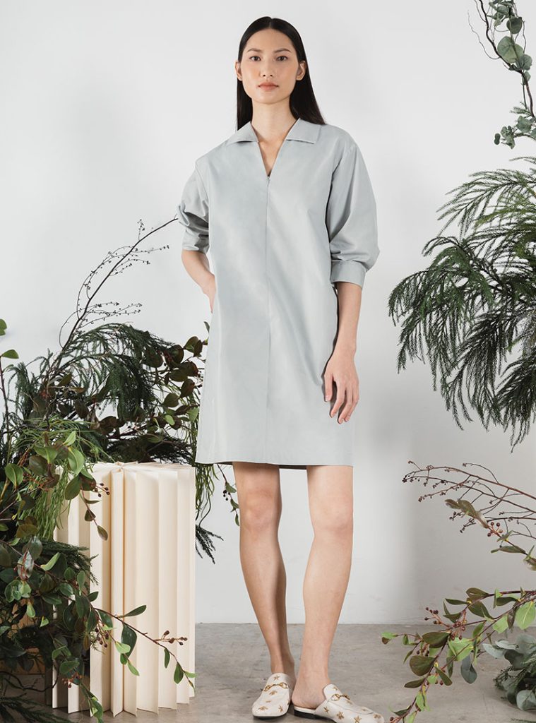 Drape-Neck Tent Dress - THE FORM