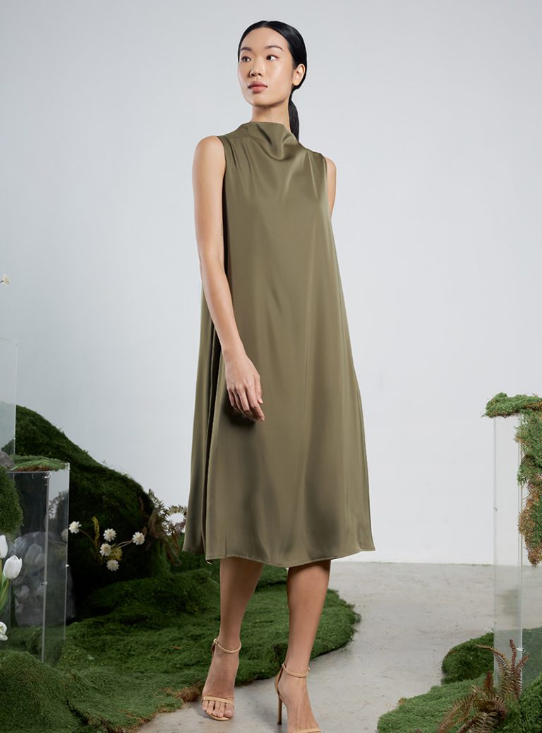 Drape-Neck Tent Dress - THE FORM